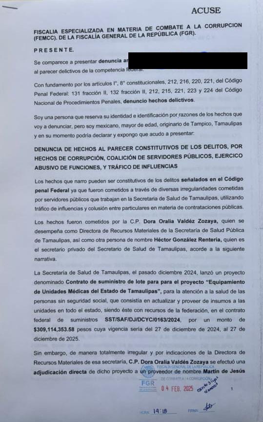 Denuncia por corrupción llega a FGR y FECC - Daisy Herrera
